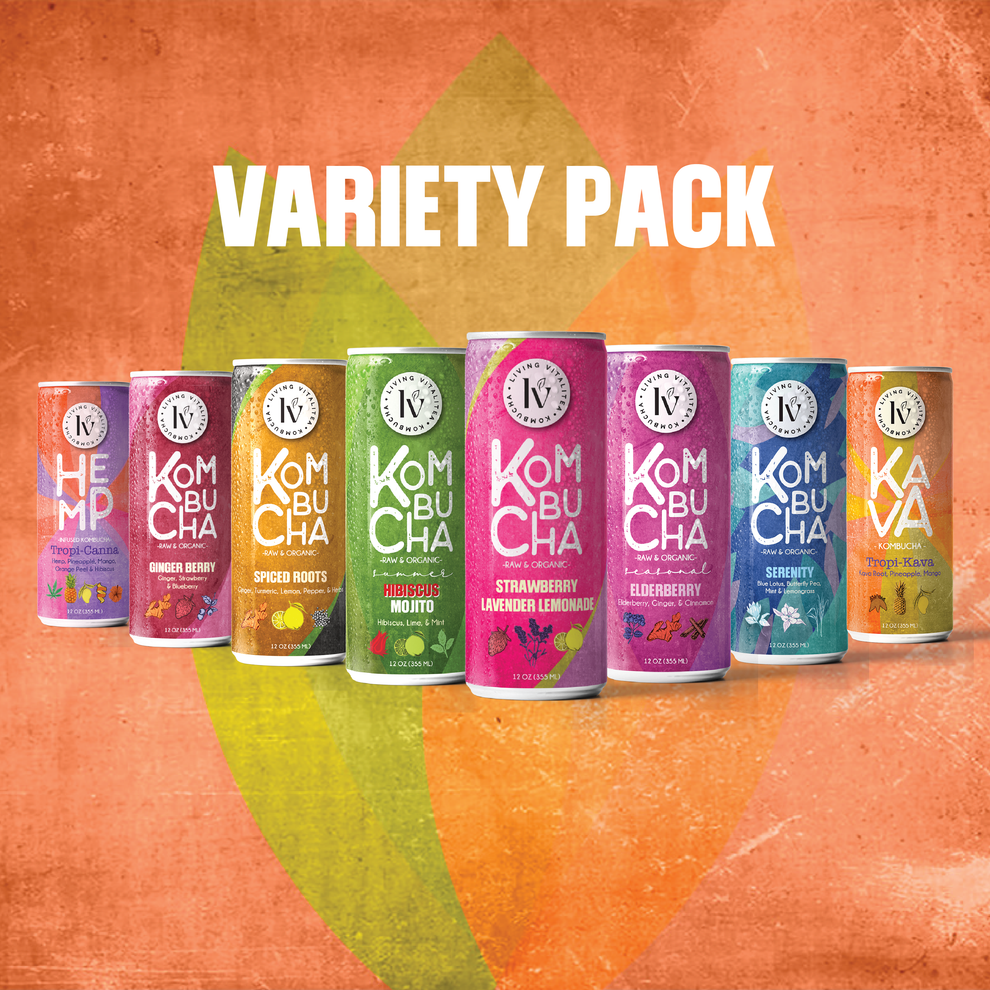 Variety Pack of Organic Kombucha (12 Pack) – Living Vitalitea Kombucha